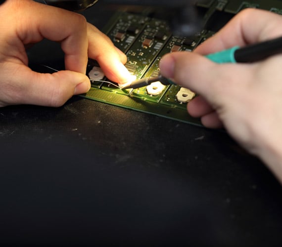 Conventional THT PCB assembly